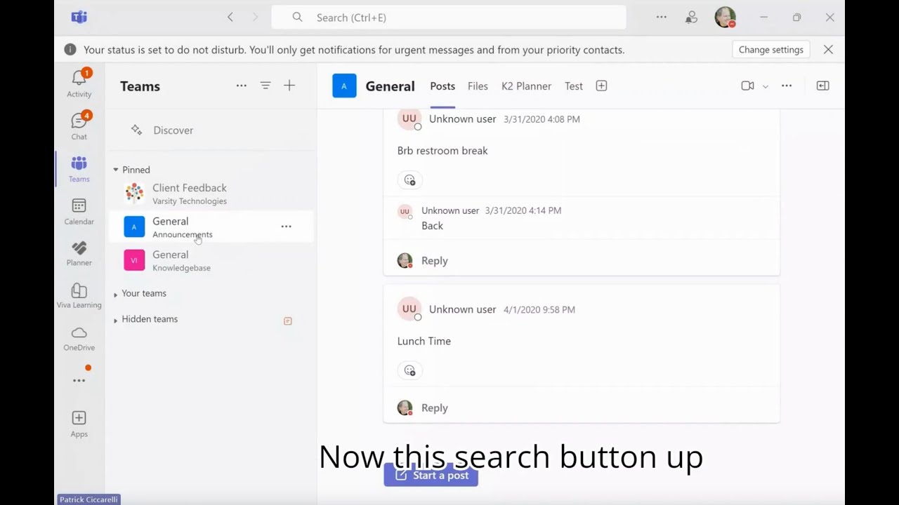 Microsoft Teams Tip: Using The Search Bar | Varsity Technologies